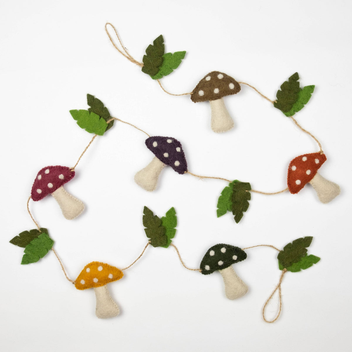 Felt Multi-Color Spotted Mushroom Garland — Molly Monkey