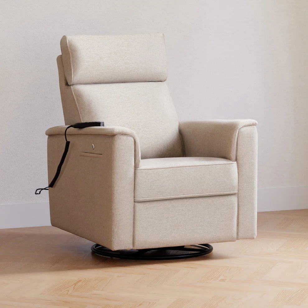 Monogram Willa Deluxe Power Recliner and Swivel Glider with Heat and M ...